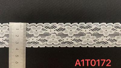 China 3.5cm White Four-leaf Floral Hollow Lace Trim with Tiny Scalloped Edges Soft Nylon Fabric for Women's Dresses for sale