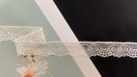 China 3cm Delicate Square Hole Lace Trim with Smooth Top Border for Lingerie and Women's Garments for sale