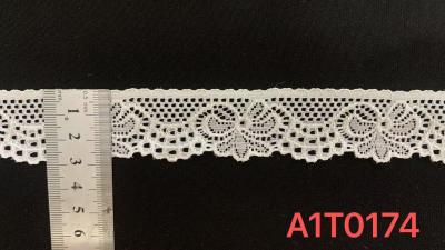China 3cm Delicate Square Hole Lace Trim with Smooth Top Border for Lingerie and Women's Garments for sale