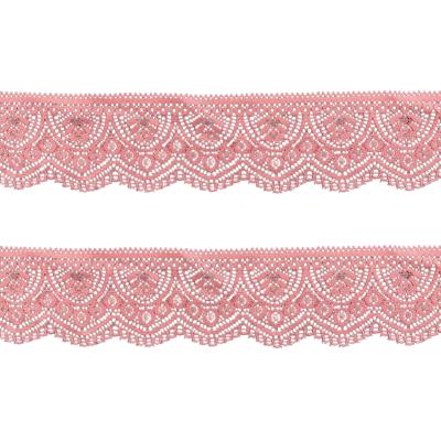 China 5.5CM Romantic Retro Hollow Floral Spandex Elastic Lace Edging Wear-resistant Stretch Trim for Underwear, Evening Dresses & Curtain Textile DIY for sale