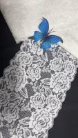 China 18CM Retro Vintage Hollow Bloom Elastic Lace Edging Premium Spandex Trim for Luxury Lingerie, Maxi Formal Dresses & Sofa Textile Handcraft for sale