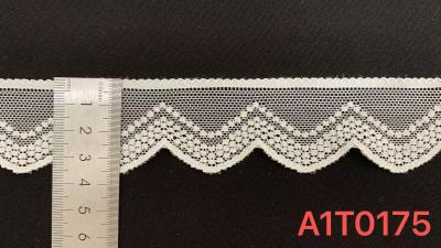 China 3.6cm Elastic Scalloped Wave Nylon Mesh Lace Trim Soft Embroidery Fabric Bulk Supply for Wedding Dress Garment Decoration for sale