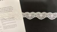 China 3cm Gorgeous Floral Scalloped Lace Trim with Fine Mesh Texture, Stretchy Soft Material Ideal for Wedding Dress Hem, Blouses and Elegant Lingerie DIY Crafts. for sale