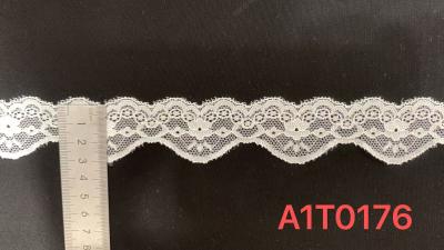 China 3cm Gorgeous Floral Scalloped Lace Trim with Fine Mesh Texture, Stretchy Soft Material Ideal for Wedding Dress Hem, Blouses and Elegant Lingerie DIY Crafts. for sale