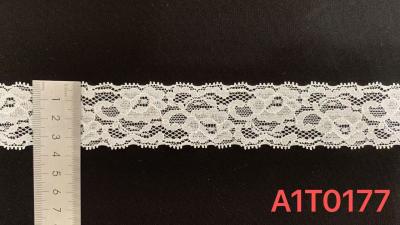 China 3.5cm Vintage Floral Elastic Lace Trim with Fine Hollow Nylon Mesh for Lingerie, Blouses & Women Dress Decoration for sale