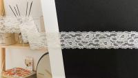 China 3.5cm Vintage Floral Elastic Lace Trim with Fine Hollow Nylon Mesh for Lingerie, Blouses & Women Dress Decoration for sale