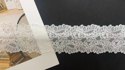 China High Quality Elastic French Lace Ribbon Breathable Tulle Floral Border Nylon/Spandex 6cm Width Knitted Apparel Garment for sale
