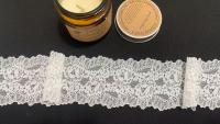 China High Quality Elastic French Lace Ribbon Breathable Tulle Floral Border Nylon/Spandex 6cm Width Knitted Apparel Garment for sale