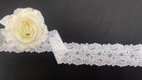 China High Quality Elastic French Lace Ribbon Breathable Tulle Floral Border Nylon/Spandex 6cm Width Knitted Apparel Garment for sale