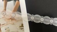 China A1T0181 # White Floral French Lace Fabric Stretch Nylon Lace Trim Delicate Elastic Lace Ribbon Garment Lingerie Dress Decoration for sale
