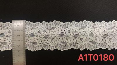China 5.8cm Romantic Floral Scalloped Stretch Lace Trim, Soft Nylon Lace for Dress Edging & Underwear Decoration for sale