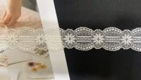 China 4cm Classic Floral Oval Stretch Lace Trim, Breathable Nylon Lace for Garment Edging & Nightwear Decoration for sale