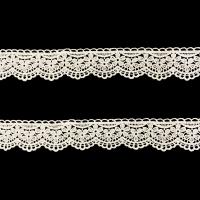 China 4cm Water Soluble Milk Silk Floral Lace Trim with Double Scalloped Edge for Dress and Lingerie for sale