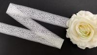 China Elegant French Lace Luxury Mesh Border A1W0003 Fine Craft Tiny Floral Lace Trim 3cm Width Soft Elastic Lace Tape Dress for sale