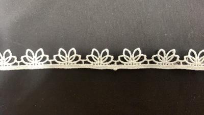 China Wholesale 1.7cm Width Double Scalloped Skin Friendly Milk Silk Floral Lace Trim for Wedding Dress and Lingerie for sale