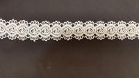 China Soft Milk Silk Floral Lace Trim with 5cm Width Skin-Friendly Scalloped Edge for Apparel and DIY Decor for sale