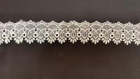 China 5.3cm Skin Friendly Milk Silk Lace Trim with Double Scalloped Edge for Wedding and Lingerie Decoration for sale