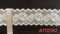 China 7cm Soft Elastic Hollow Floral Nylon Lace Trim with Double Scalloped Edge for Lingerie & Women's Dresses for sale