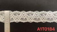 China 5.5cm Elegant Double Flower Hollow Elastic Lace, Soft Skin-friendly Nylon Fabric, Ideal Trimming for Wedding Gowns, Lingerie and Ladies Casual Dresses for sale