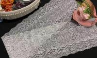 China Premium French Lace Luxury Fancy Vintage Wave Jacquard Stretch Lace Trim White Elastic Lace Tape Breathable Mesh Lace Border DIY for sale