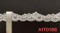 China 4cm Vintage Curly Floral Hollow Elastic Nylon Lace Trim Double Scalloped Edge Soft Breathable Fabric for Lingerie Nightgown Wedding Dress and Ladies Fashion Apparel Decoration for sale