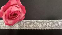 China 5cm Thin Small Foral Hollow Elastic Nylon Lace Trim Mini Double Scalloped Edge Lightweight Fabric for Lingerie Kids Garment and Daily Fashion Dress Decoration for sale