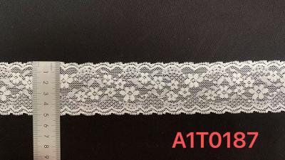 China 5cm Thin Small Foral Hollow Elastic Nylon Lace Trim Mini Double Scalloped Edge Lightweight Fabric for Lingerie Kids Garment and Daily Fashion Dress Decoration for sale