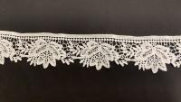 China 7cm Width Premium Milk Silk Floral Lace Trim with Scallop Edge and 3D Floral Pattern for Garments and DIY Crafts for sale