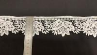 China 7cm Width Premium Milk Silk Floral Lace Trim with Scallop Edge and 3D Floral Pattern for Garments and DIY Crafts for sale