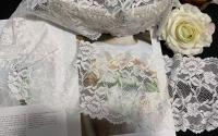 China A1Z015# White Floral Leaf Stretch Lace Edging, Wide Elastic Lace Trim for Underwear & Garment Decoration for sale