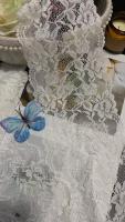 China A1Z015# White Floral Leaf Stretch Lace Edging, Wide Elastic Lace Trim for Underwear & Garment Decoration for sale