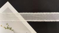 China 5.5cm Grid Hollow Elastic Nylon Lace Trim with Uniform Mesh Pattern for Soft Breathable Lingerie and Dress Decoration for sale