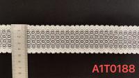 China 5.5cm Grid Hollow Elastic Nylon Lace Trim with Uniform Mesh Pattern for Soft Breathable Lingerie and Dress Decoration for sale