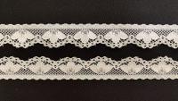 China 2cm Petal Floral Elastic Nylon Lace Trim with Mini Scalloped Edge and Thin Soft Fabric for Lingerie and Garment Decoration for sale