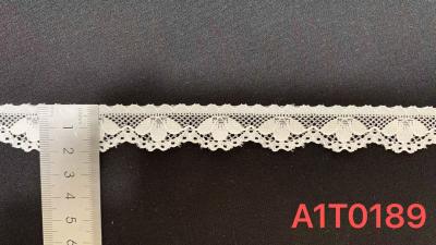 China 2cm Petal Floral Elastic Nylon Lace Trim with Mini Scalloped Edge and Thin Soft Fabric for Lingerie and Garment Decoration for sale