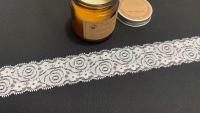 China 4cm Rose Floral Elastic Nylon Lace Trim with Tiny Picot Edge for Lingerie and Dress Decoration for sale