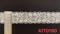 China 4cm Rose Floral Elastic Nylon Lace Trim with Tiny Picot Edge for Lingerie and Dress Decoration for sale