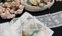 China A1Z016 12cm Wide French Lace Floral Stretch Elastic Trim Wave Border for Pajamas and Bags for sale