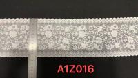 China A1Z016 12cm Wide French Lace Floral Stretch Elastic Trim Wave Border for Pajamas and Bags for sale