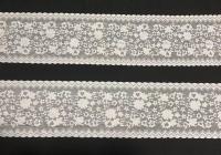 China A1Z016 12cm Wide French Lace Floral Stretch Elastic Trim Wave Border for Pajamas and Bags for sale