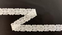 China 3.5cm Vintage Floral Nylon Lace Trim with Double Scalloped Edge for Lingerie and Garment Decoration for sale