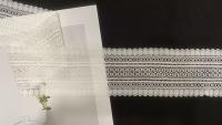 China 6.5cm Double Side Grid Hollow Elastic Nylon Lace Trim Soft Thin Fabric for Lingerie and Dress Decoration for sale
