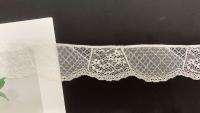 China 5cm width single side diamond bloom hollow elastic lace trim with soft light fabric for lingerie and kids outfits for sale
