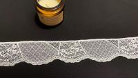 China 5cm width single side diamond bloom hollow elastic lace trim with soft light fabric for lingerie and kids outfits for sale