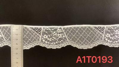 China 5cm width single side diamond bloom hollow elastic lace trim with soft light fabric for lingerie and kids outfits for sale