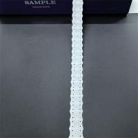 China 3.8 Inches Wide Cotton Lace Trim with Scalloped Edge and Floral Pattern for Dress Garment DIY for sale
