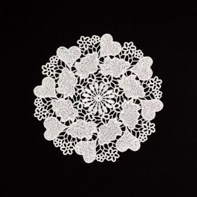 China Eco-Friendly Polyester Embroidery Patches with Heart & Flower Shapes for Ladies' Clothing and Wedding Decor Accessories for sale
