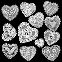 China Exquisite Mesh + Cotton/Polyester Embroidery Patches Water-Soluble Heart-Shaped and Pocket Embroidery for Children's Clothing for sale