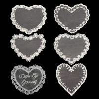 China Exquisite Mesh + Cotton/Polyester Embroidery Patches Water-Soluble Heart-Shaped and Pocket Embroidery for Children's Clothing for sale