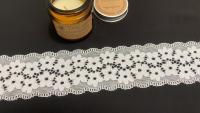 China 6.5cm Soft Breathable Floral Hollow Stretch Lace Ribbon White Elastic Lace Accessory Suitable for Skirt Lingerie Handmade Craft Apparel Accessories Large Quantity Supply for sale